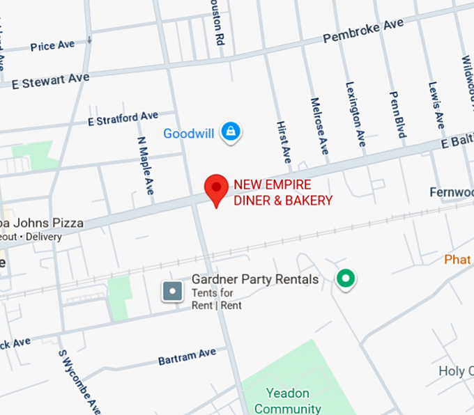 16. new empire diner & bakery map