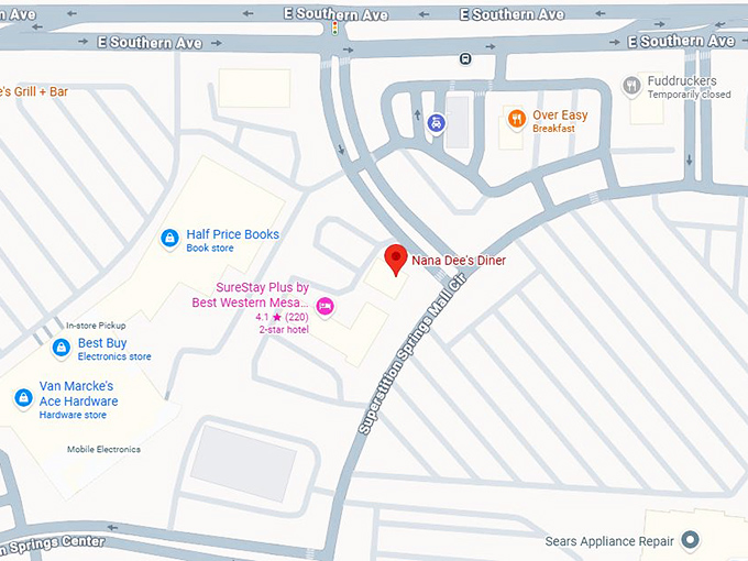 16. nana dee's diner map