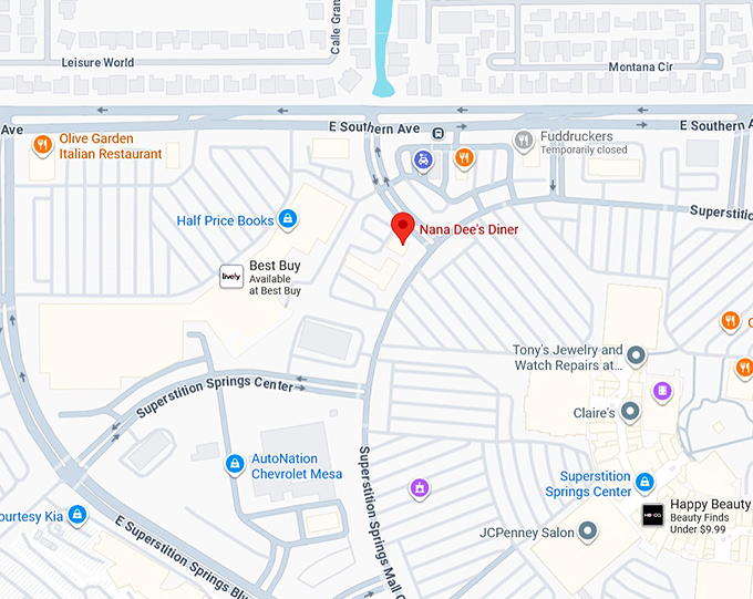 16. nana dee's diner map