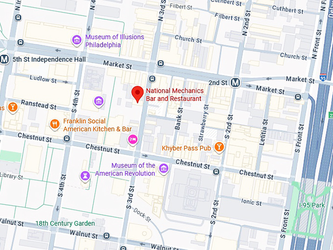 16. national mechanics bar and restaurant map