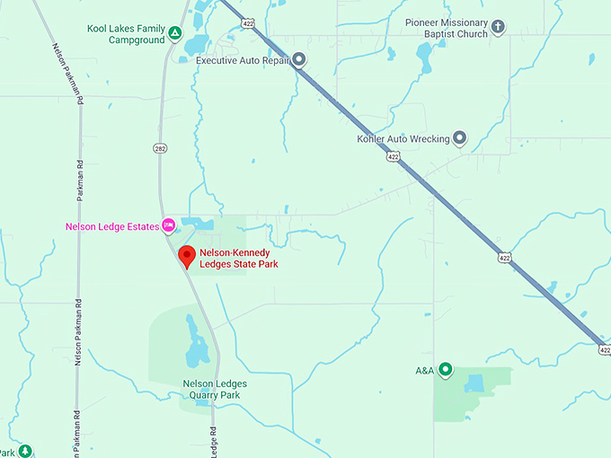16. nelson kennedy ledges state park map