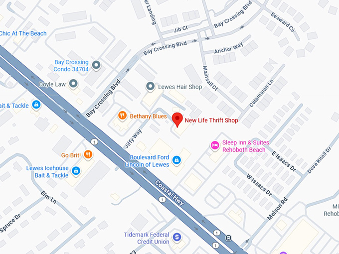 16. new life thrift shop map