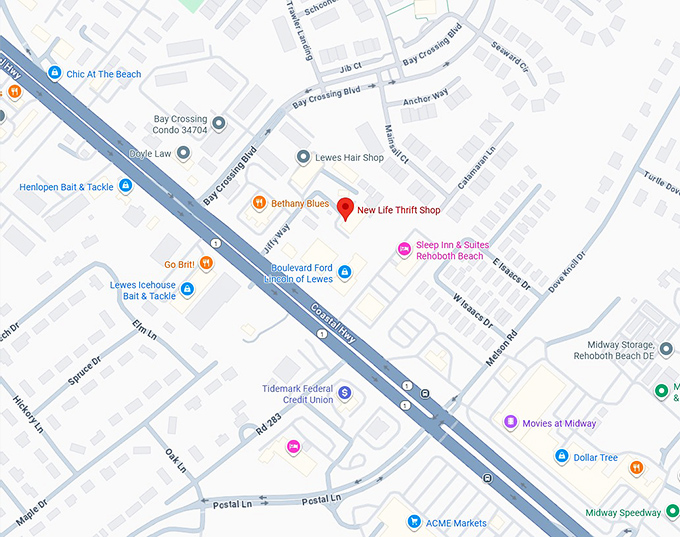 16. new life thrift shop map