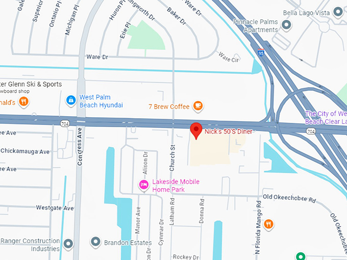 16. nick's 50's diner map