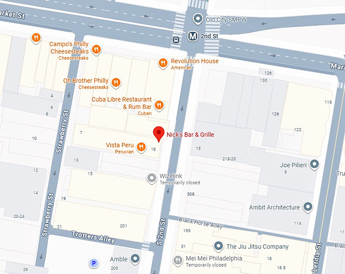 16. nick's bar & grille map