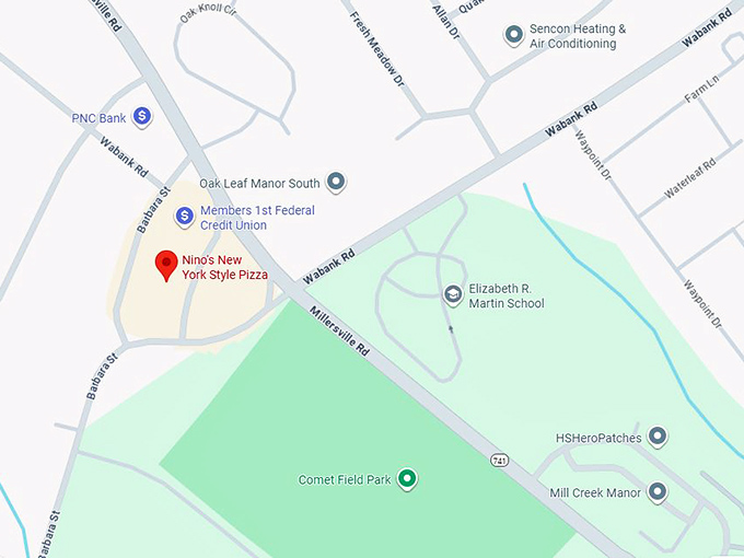 16. nino's new york style pizza map