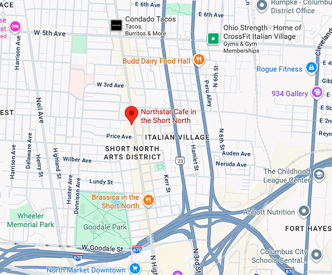 16. northstar cafe in the short north map