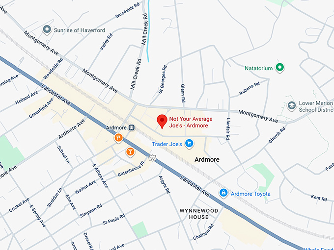 16. not your average joe's map