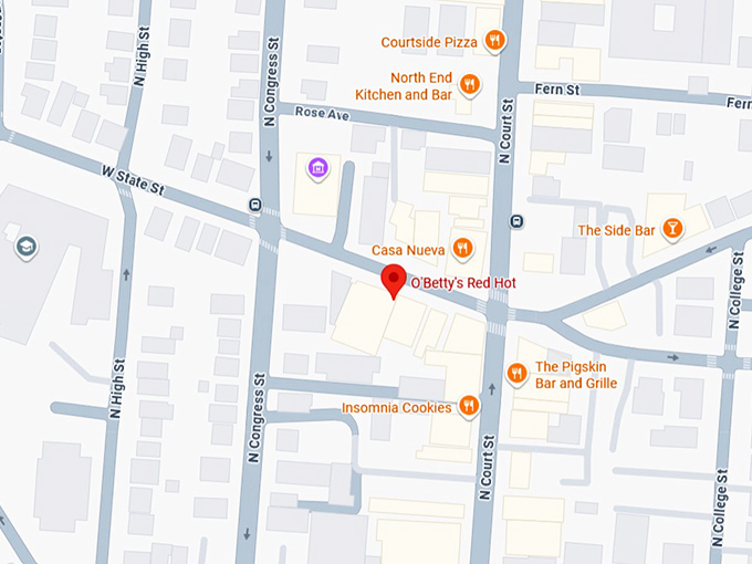16. o&rsquo;betty&rsquo;s red hot map