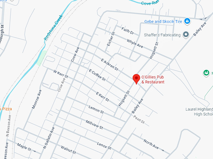 16. o'gillies pub & restaurant map