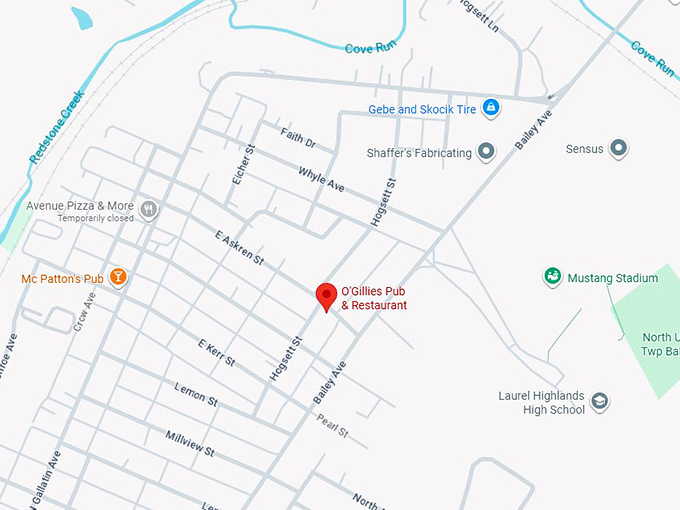 16. o'gillies pub & restaurant map