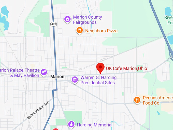 16. ok cafe marion,ohio map