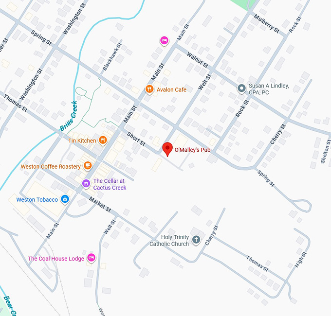 16. o’malley’s pub map