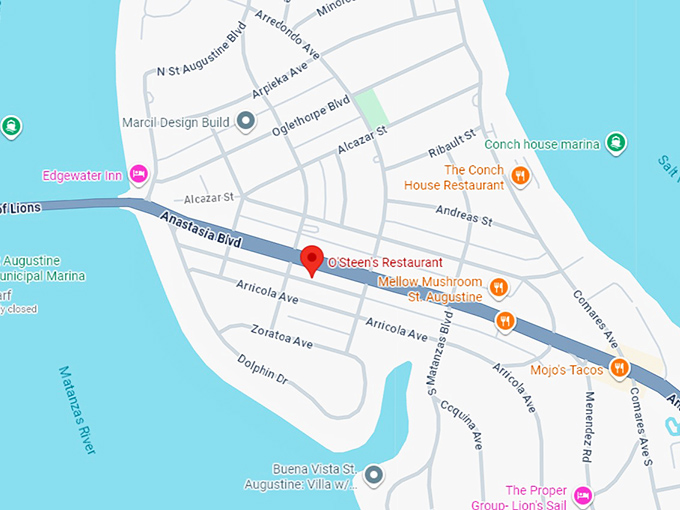 16. o'steen's restaurant map