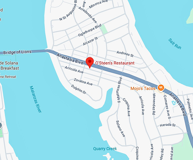 16. o'steen's restaurant map