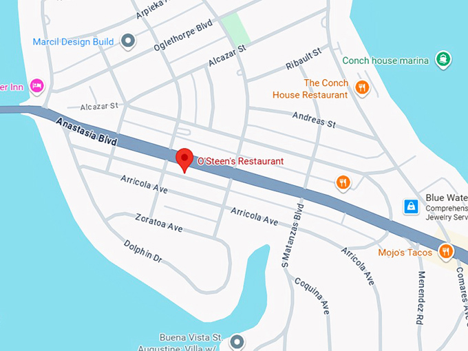 16. o'steen's restaurant map