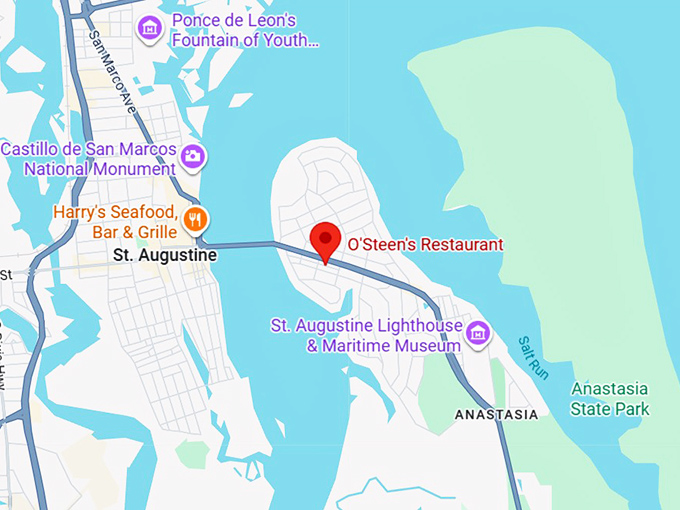 16. o'steen&rsquo;s restaurant map