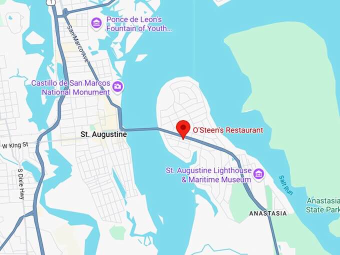 16. o'steen's restaurant map