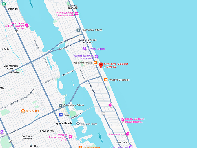 16. ocean deck restaurant & beach bar map