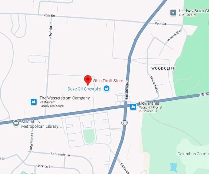 16. ohio thrift store (4618 e broad st) map