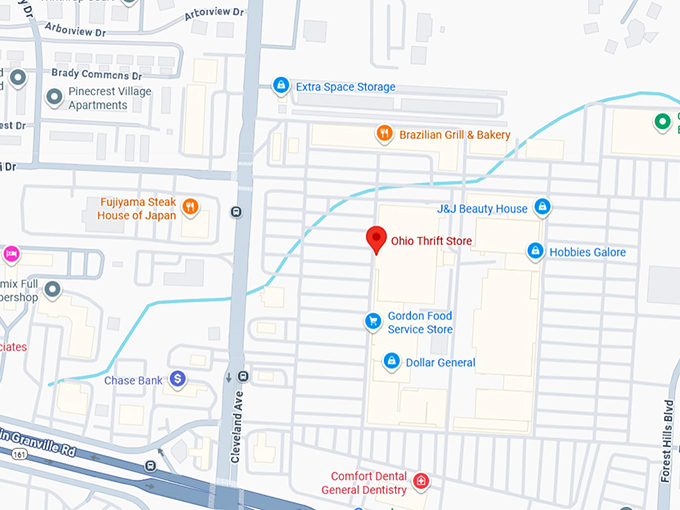 16. ohio thrift store (5738 columbus square) map