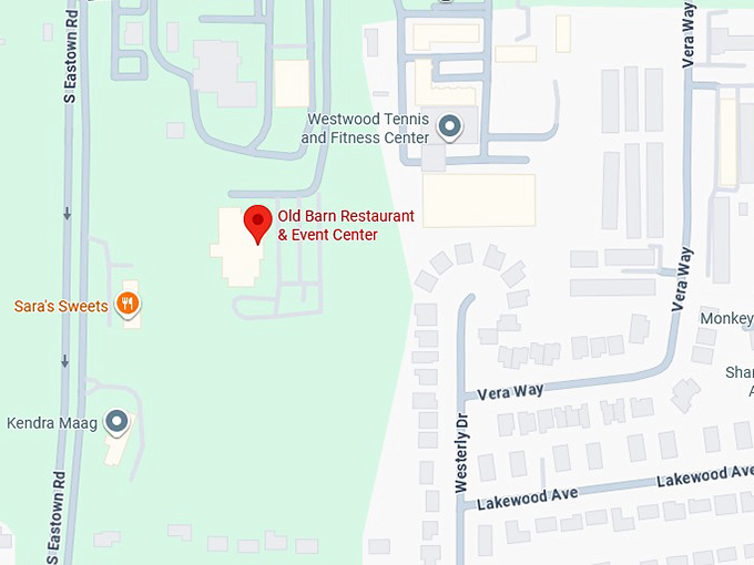 16. old barn restaurant & event center map