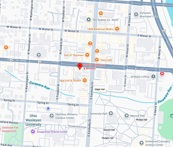 16. old dog alehouse & brewery map