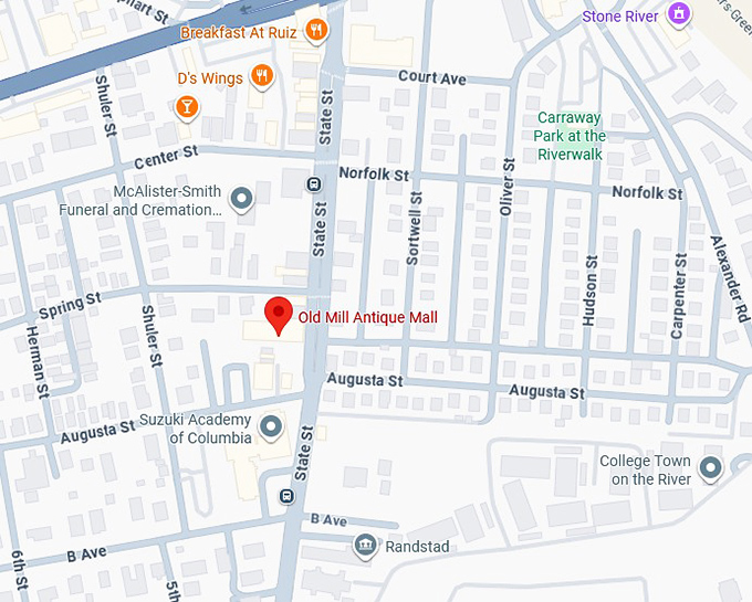 16. old mill antique mall map