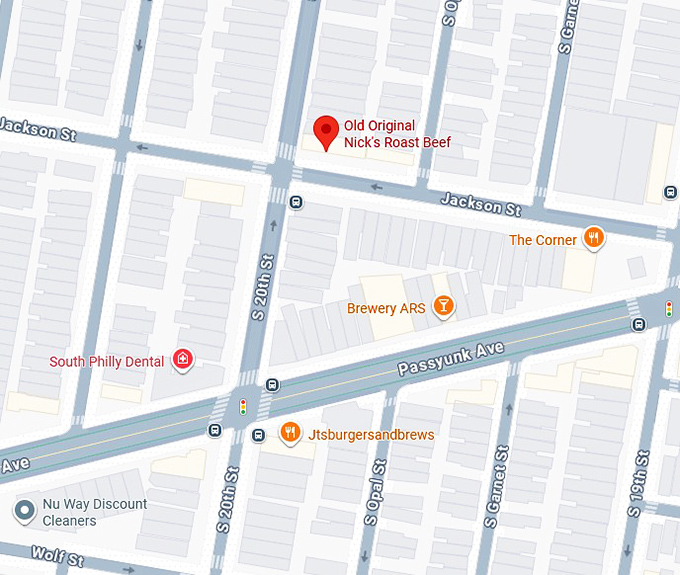 16. old original nick's roast beef map