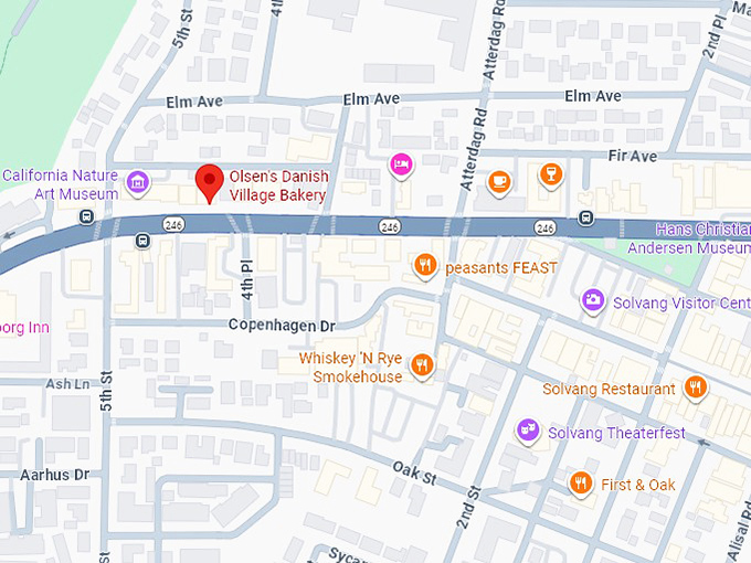 16. olsen's danish village bakery map