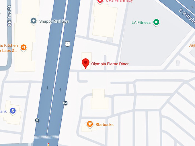 16. olympia flame diner map