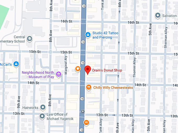 16. oram&rsquo;s donut shop map