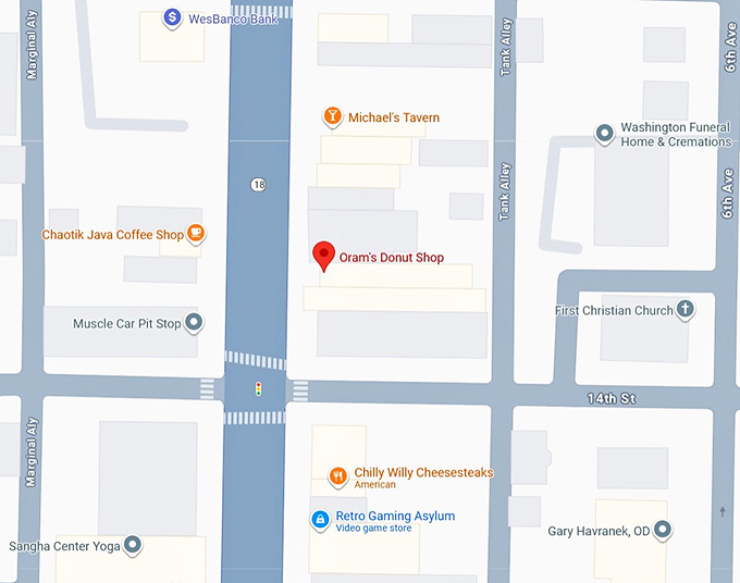 16. oram's donut shop map