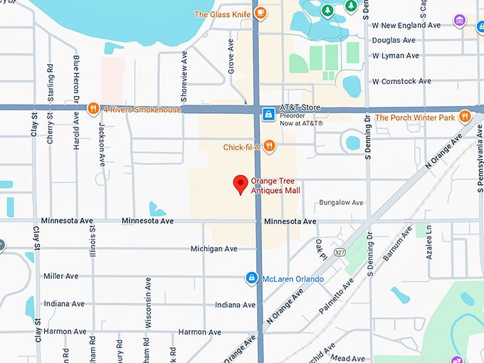 16. orange tree antiques mall map