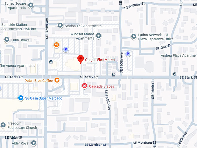 16. oregon flea market (16321 se stark st) map