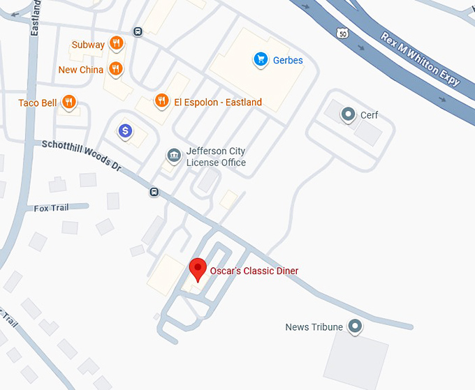 16. oscar's classic diner map