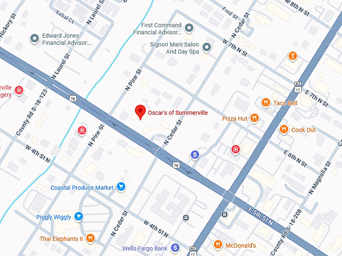 16. oscar's of summerville map