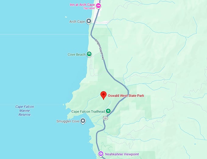 16. oswald west state park map