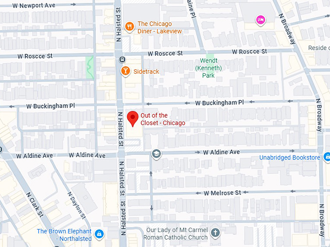 out of the closet chicago map