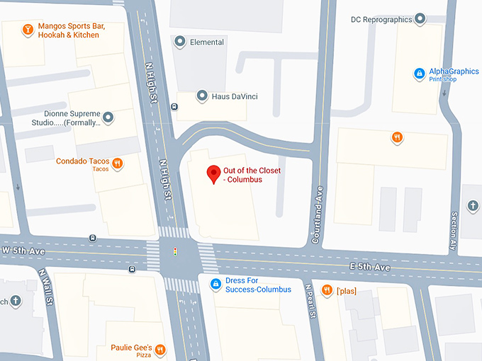 16. out of the closet columbus map