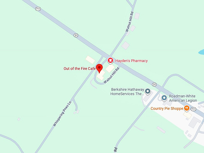 16. out of the fire cafe map