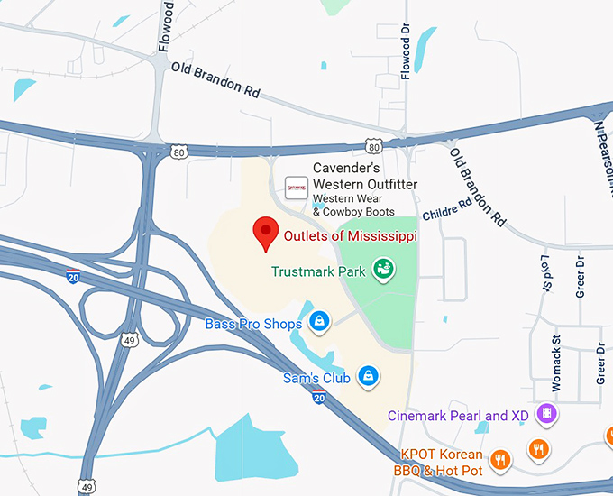 16. outlets of mississippi map