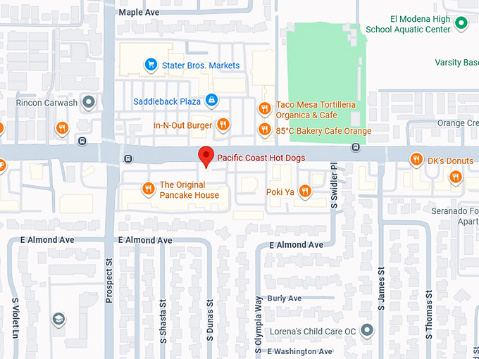 16. pacific coast hot dogs map