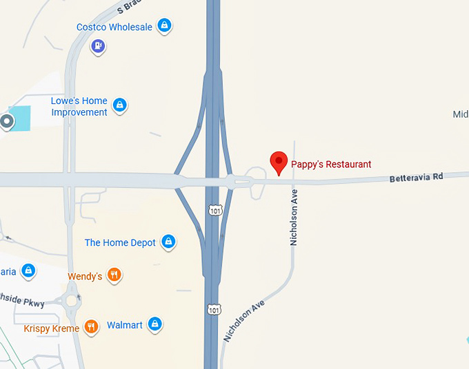 16. pappy's restaurant map