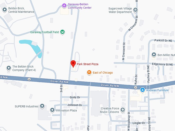 16. park street pizza map