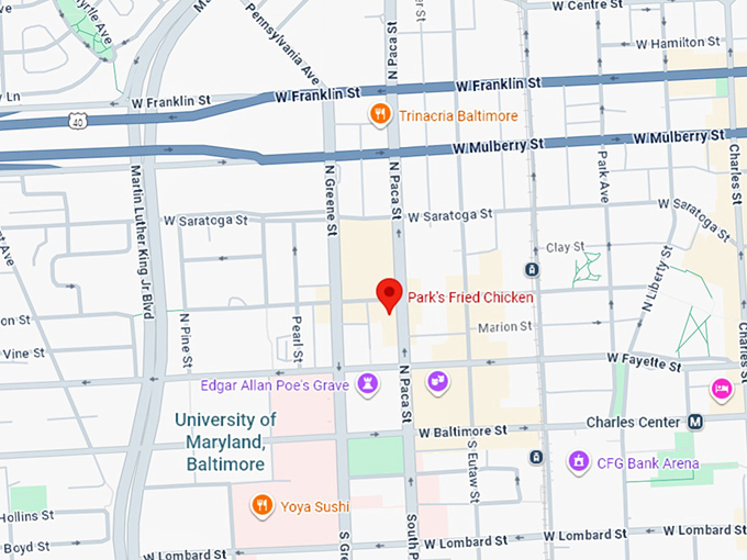 16. park's fried chicken map