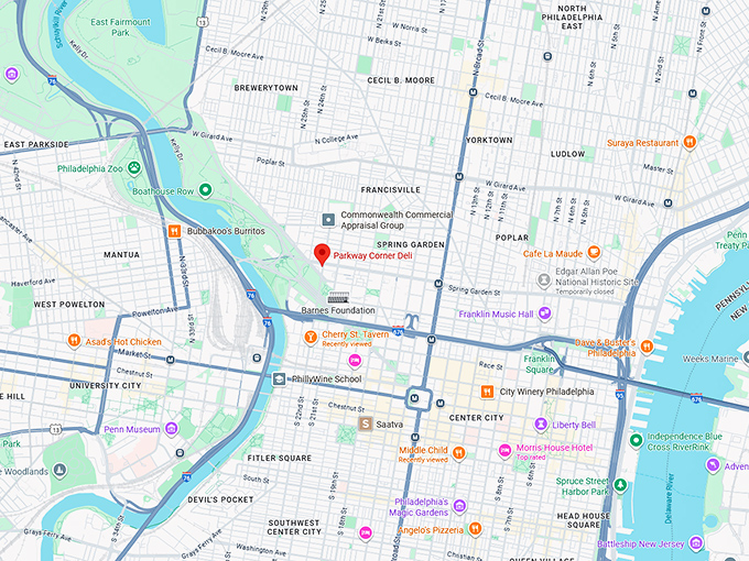 16. parkway corner deli map