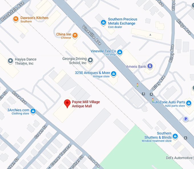 16. payne mill village antique mall map