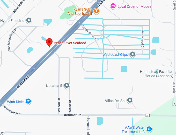 16. peace river seafood map