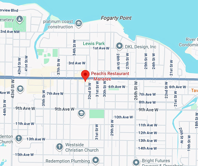 16. peach's restaurant manatee map